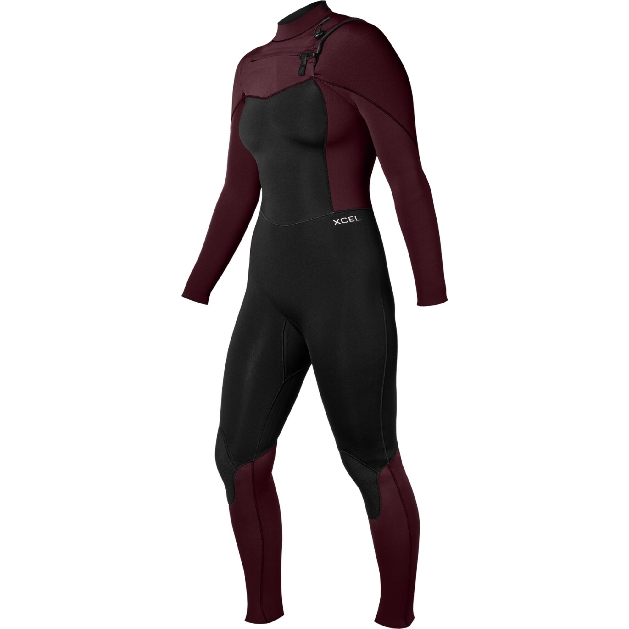 2025 Xcel Womens Comp 4/3mm Chest Zip Wetsuit WN43ZXC4W - Black / Wine - Wetsuits | Wetsuit Outlet
